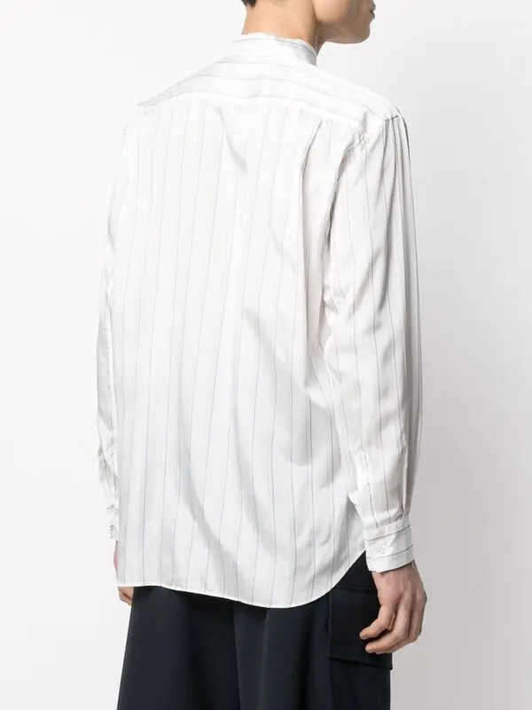 Comme Des Garçons Striped Long-sleeve Shirt - White