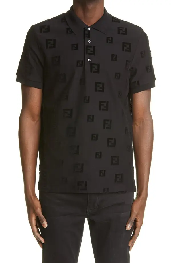 Fendi S Flocked Ff Logo Polo