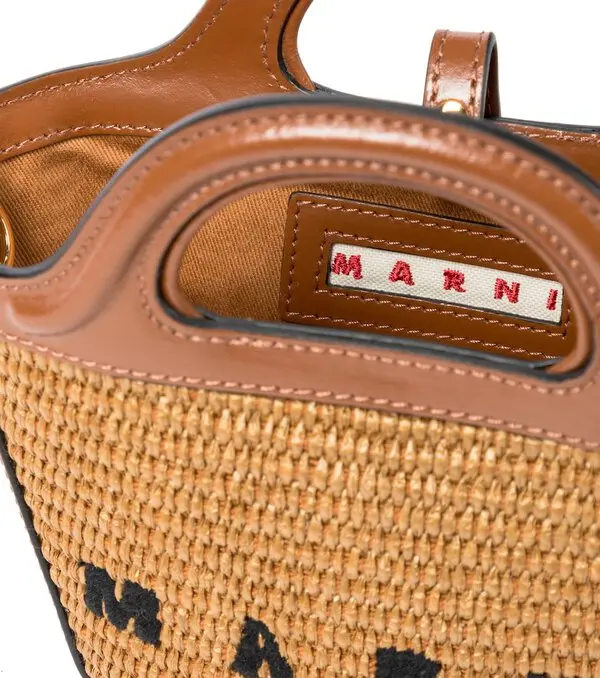 Marni Tropical Summer Micro Raffia Tote - Brown
