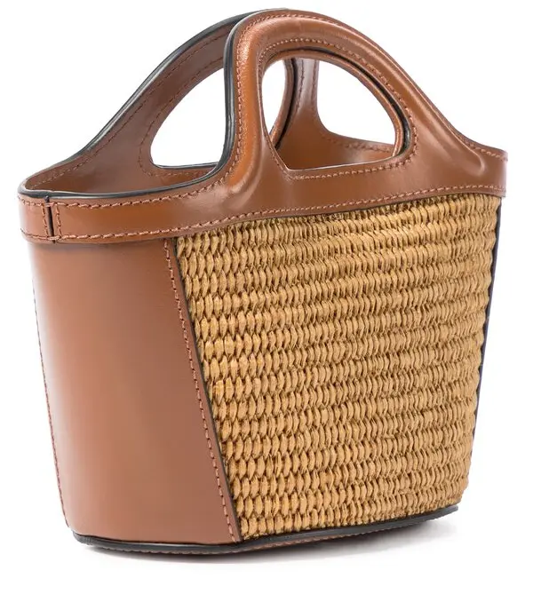 Marni Tropical Summer Micro Raffia Tote - Brown