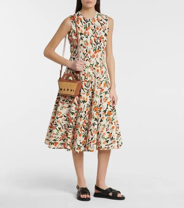 Marni Tropical Summer Micro Raffia Tote - Brown