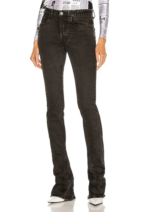 A*e様 balenciaga 19ss black skinny denim Balenciaga Flare Skinny Jean In Black - Charcoal | Editorialist