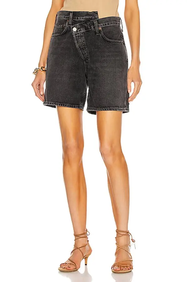 AGOLDE Criss Cross Short In Black