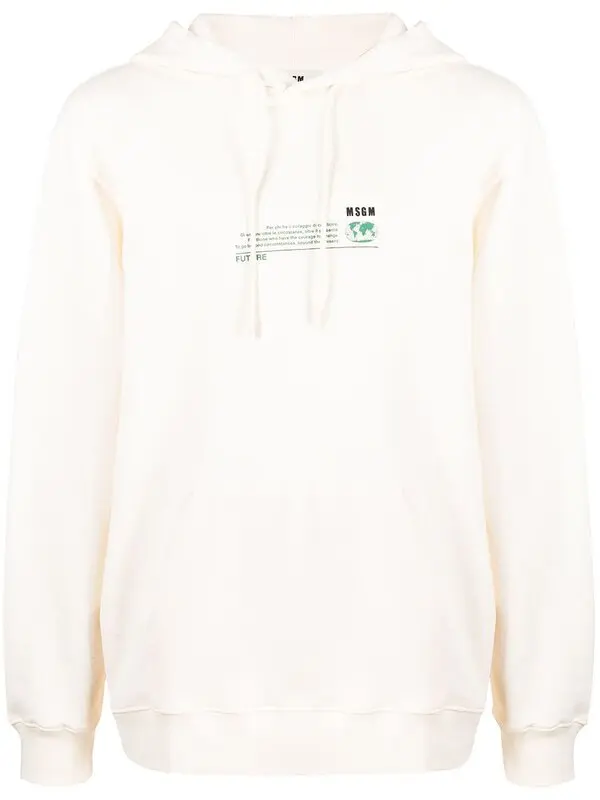 MSGM Future-print Hoodie - Neutrals