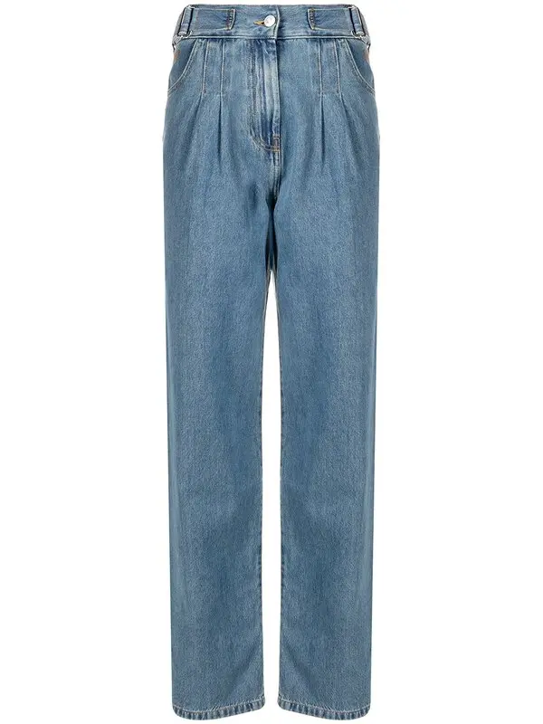 MSGM Straight-leg Jeans With Pleat Detailing