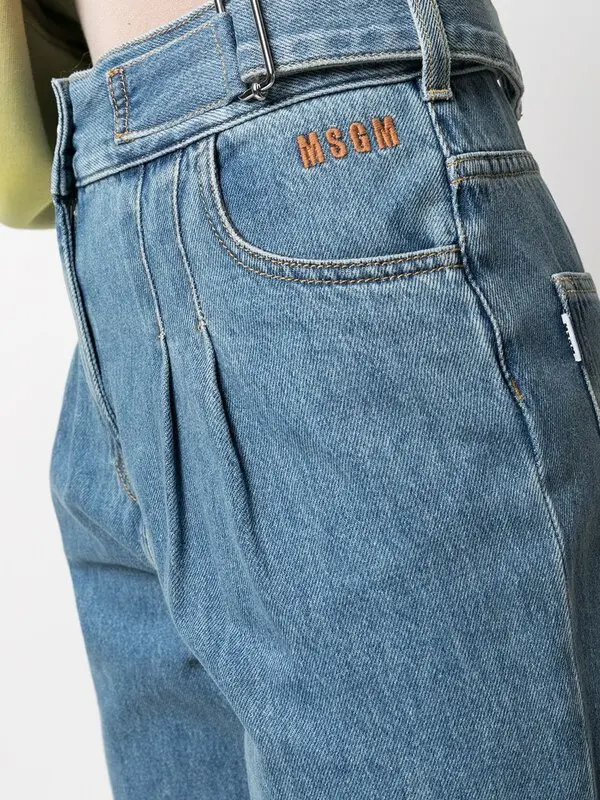 MSGM Straight-leg Jeans With Pleat Detailing
