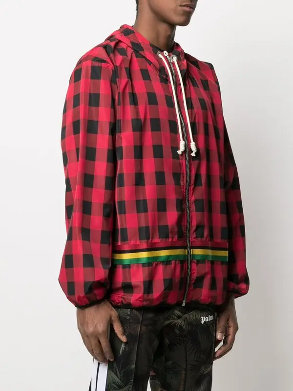 Palm Angels Check-print Hooded Jacket