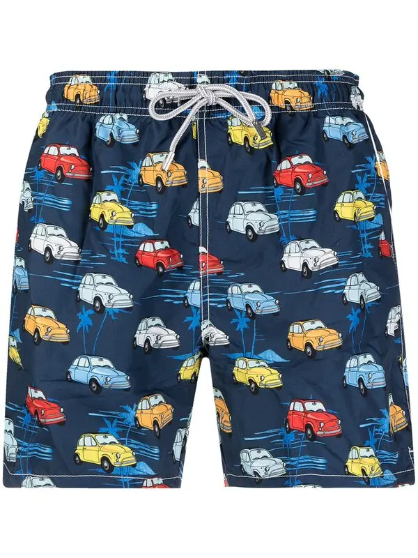 MC2 SAINT BARTH Car-motif Drawstring-waist Swim Shorts