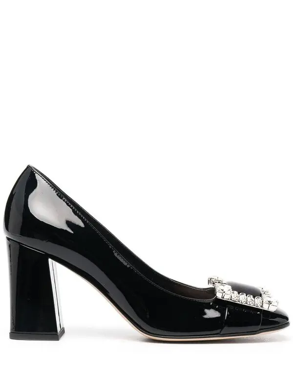SERGIO ROSSI Embellished Patent Pumps
