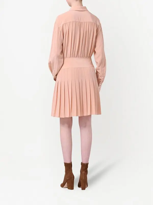 jason wu pleated shirt dress Jason Wu Long Sleeve Silk V Neck Pleated Dress