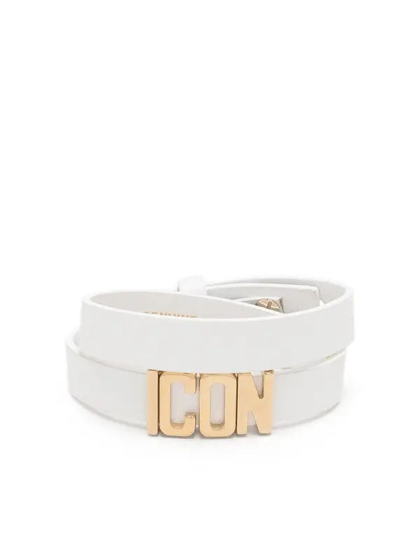 Dsquared2 Icon Wraparound Leather Bracelet - White