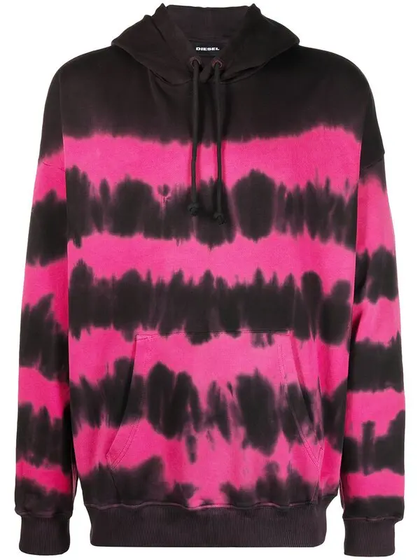 DIESEL® Tie-dye Printed Hoodie - Black
