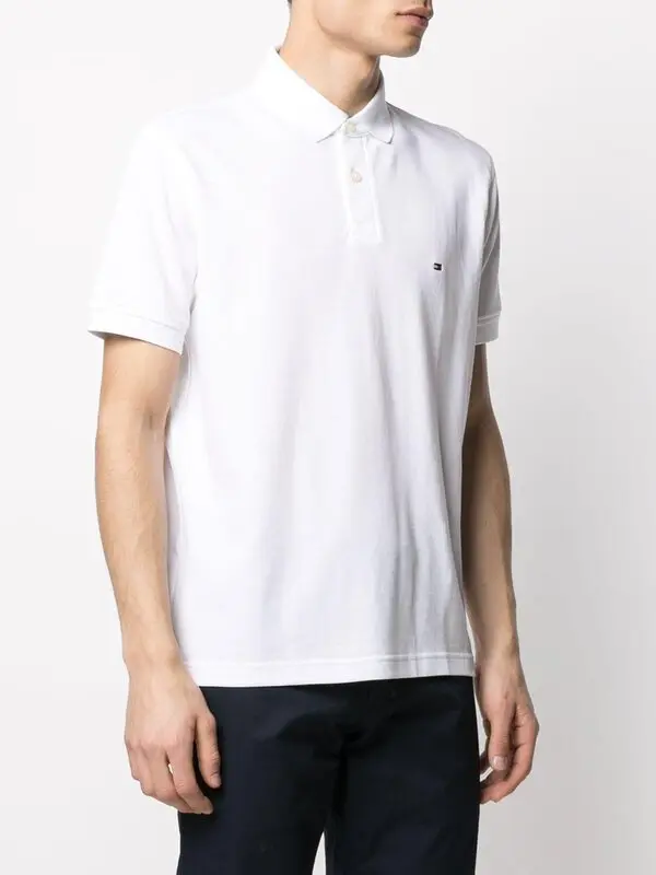 Tommy Hilfiger Logo-patch Polo Shirt - White