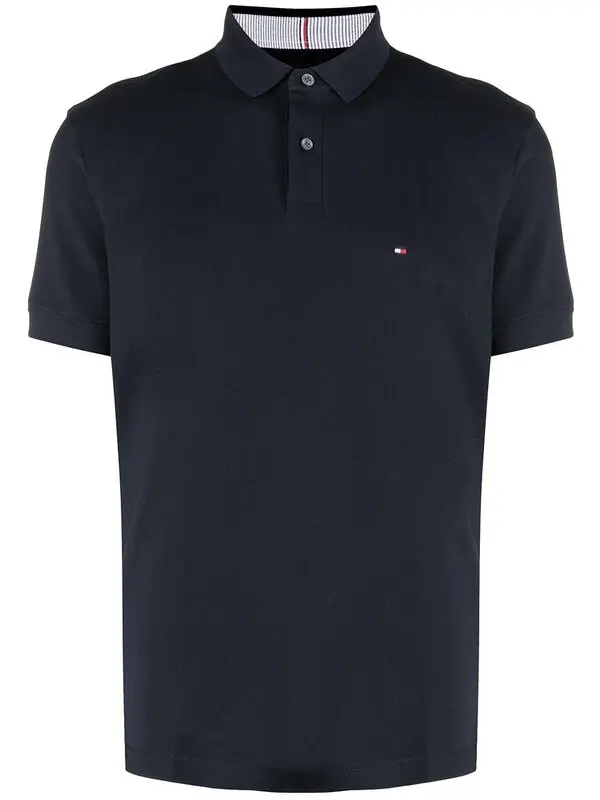 Tommy Hilfiger Logo-patch Polon Shirt - Blue