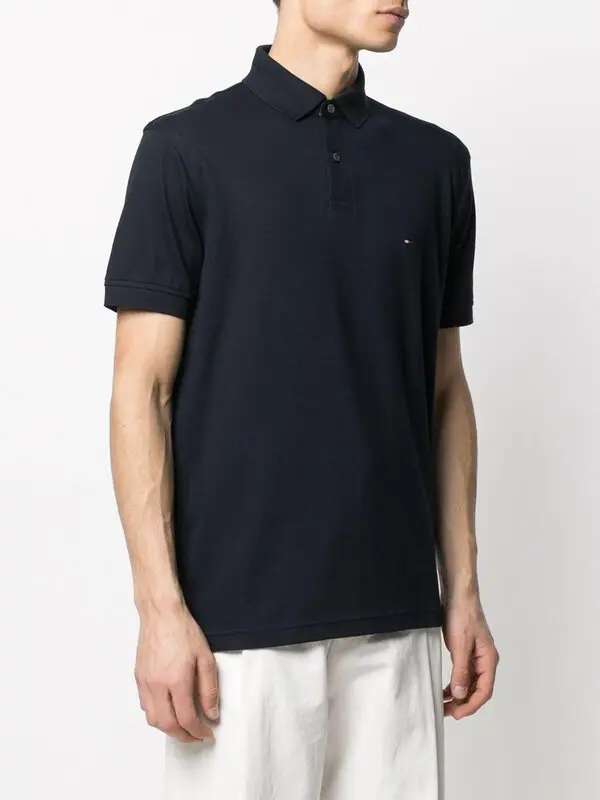 Tommy Hilfiger Logo-patch Polon Shirt - Blue