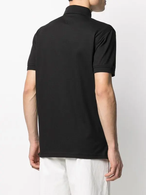 Tommy Hilfiger Logo-patch Short-sleeved Polo Shirt - Black