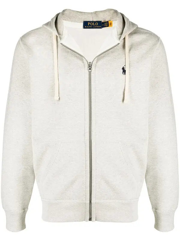 Polo Ralph Lauren Polo Pony Embroidery Zip-up Hoodie - Grey