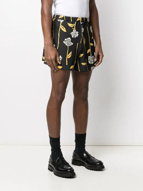 Opening Ceremony Rose-print Elasticated Shorts