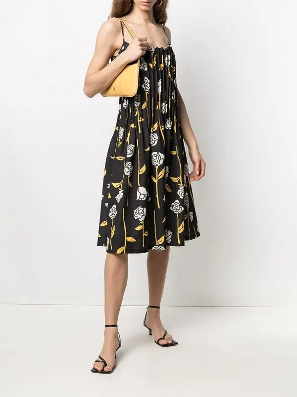 Opening Ceremony Rose-print Pleated Dress
