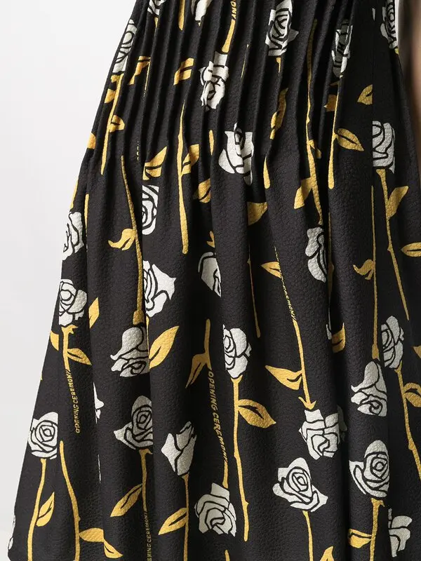 Opening Ceremony Rose-print Pleated Dress