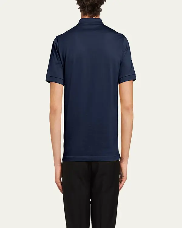 Prada Slim Pique Knit Logo Polo