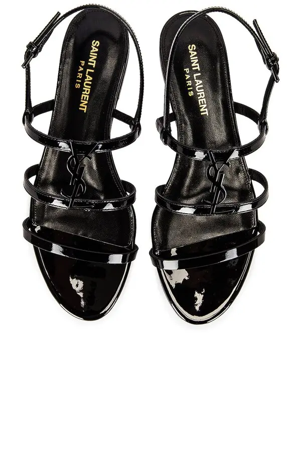 Saint Laurent Cassandra Flat Sandal - Nero