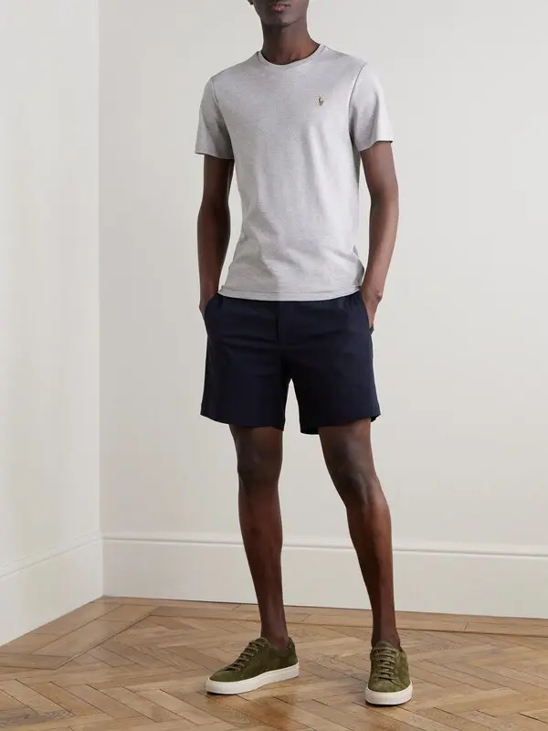 Polo Ralph Lauren Slim-fit Mélange Cotton-jersey T-shirt - Gray