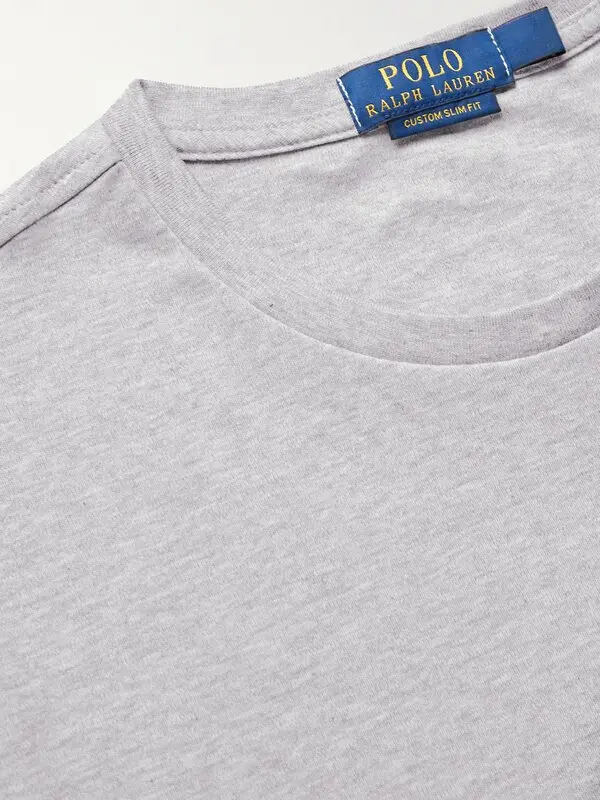 Polo Ralph Lauren Slim-fit Mélange Cotton-jersey T-shirt - Gray