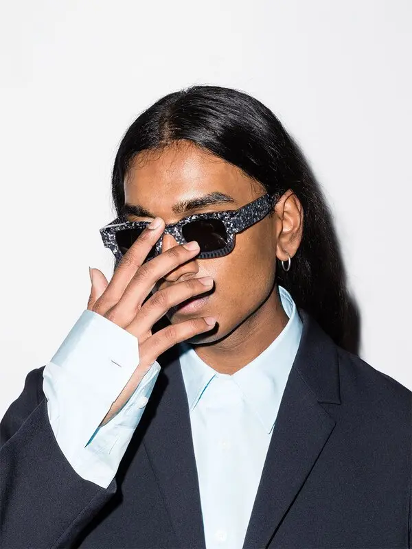 Thierry Lasry X Rhude Rhevision 668 Rectangle-Frame Sunglasses In