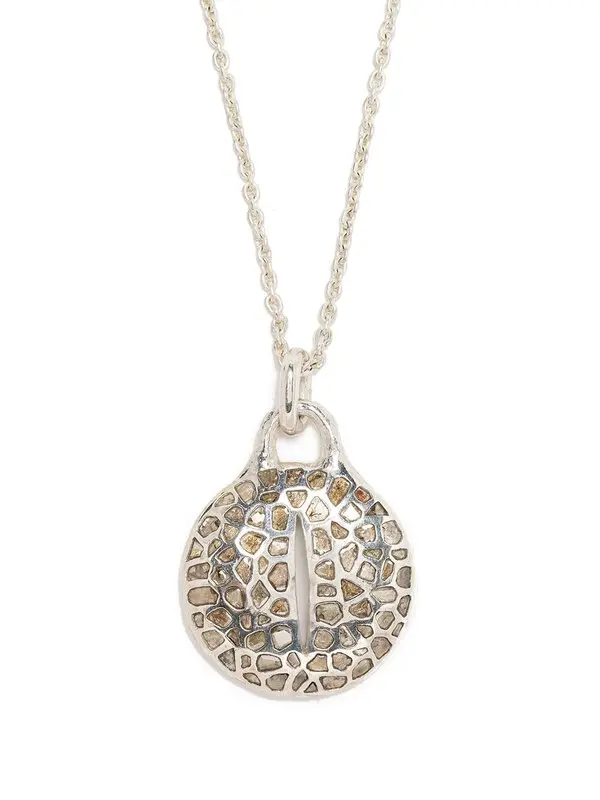 PARTS OF FOUR Disk Diamond Pendant Necklace - Silver