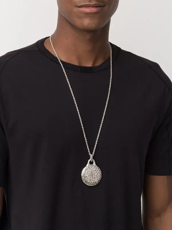 PARTS OF FOUR Disk Diamond Pendant Necklace - Silver
