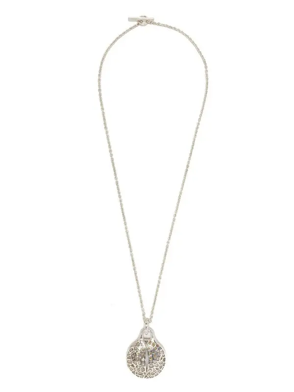 PARTS OF FOUR Disk Diamond Pendant Necklace - Silver