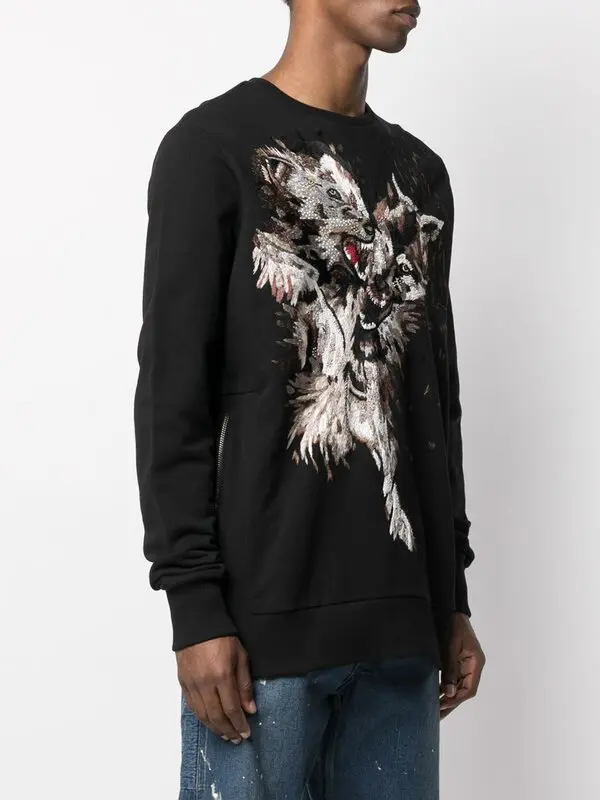 IH NOM UH NIT Embroidered Side-zip Sweatshirt