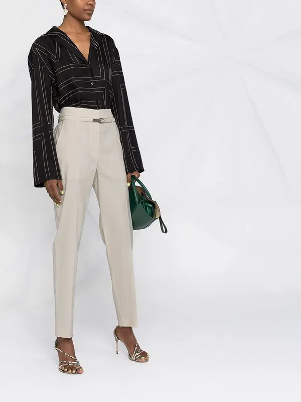 Brunello Cucinelli Cropped High-waisted Trousers