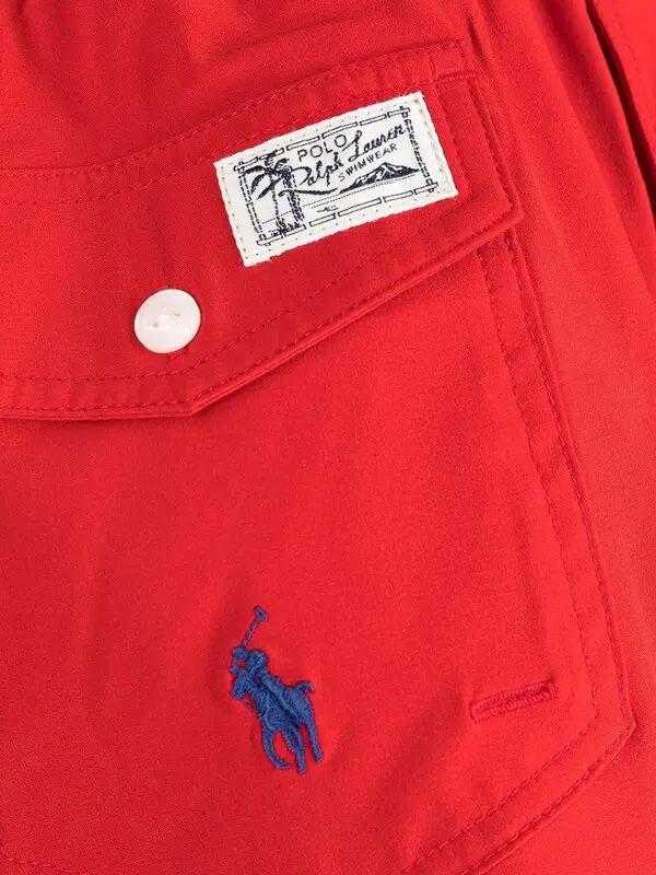 Polo Ralph Lauren Logo-embroidered Drawstring Swim Shorts - Red