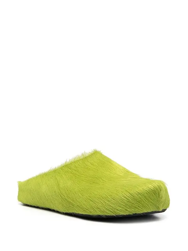 Marni Fussbet Calf-hair Slippers - Green