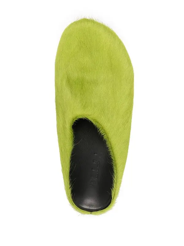 Marni Fussbet Calf-hair Slippers - Green