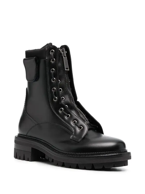 Dsquared2 Leather Zip-up Boots