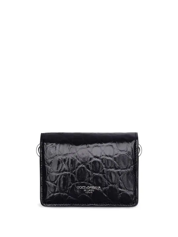 Dolce & Gabbana Logo-stamp Embossed Leather Wallet - Black