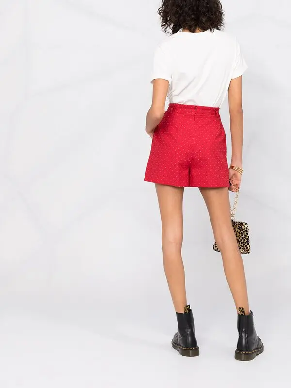 Red Valentino Dotted Belted Shorts