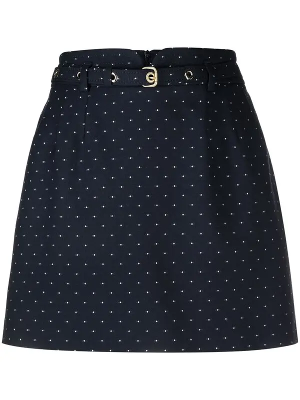 Red Valentino Dotted High-waisted Belted Skort