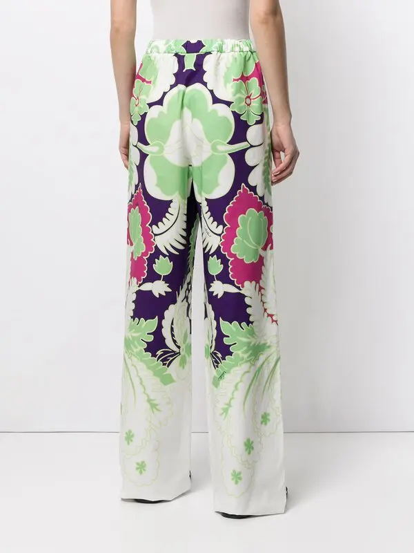 Valentino Garavani Printed Wide-leg Trousers