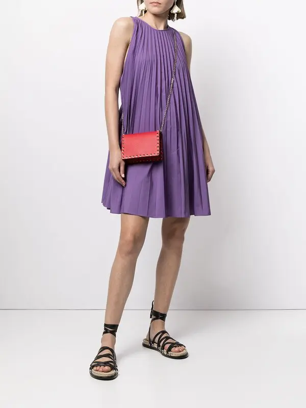 Valentino Garavani Pleated Sleeveless Mini Dress