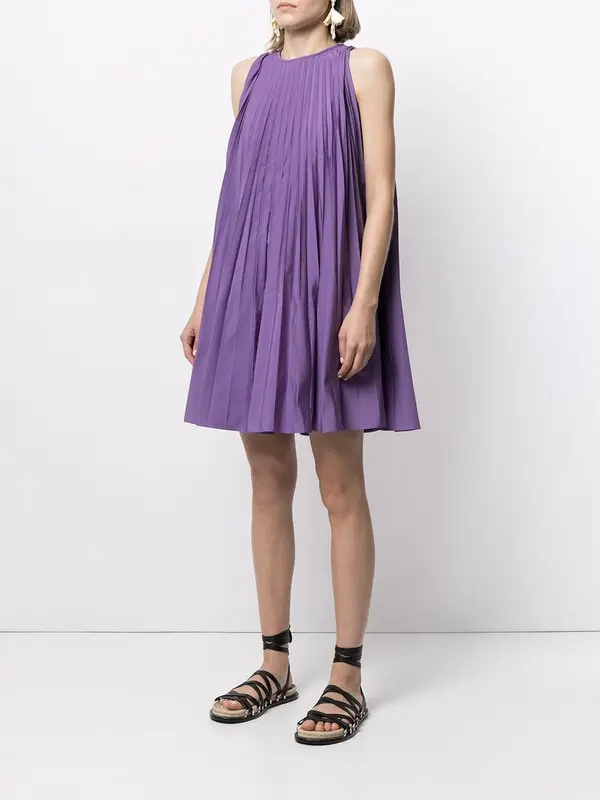Valentino Garavani Pleated Sleeveless Mini Dress