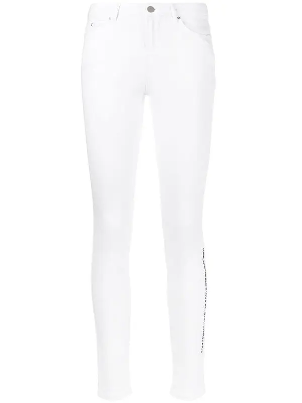 Karl Lagerfeld Embroidered Logo Skinny Jeans