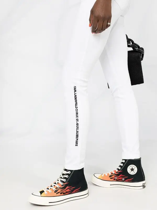 Karl Lagerfeld Embroidered Logo Skinny Jeans