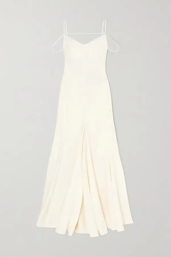 Jacquemus Open-Back Cutout Linen Gown - Cream | Editorialist