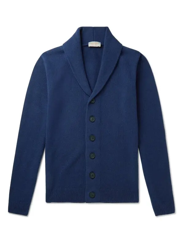 John Smedley Patterson Shawl-collar Merino Wool And Cashmere-blend Cardigan
