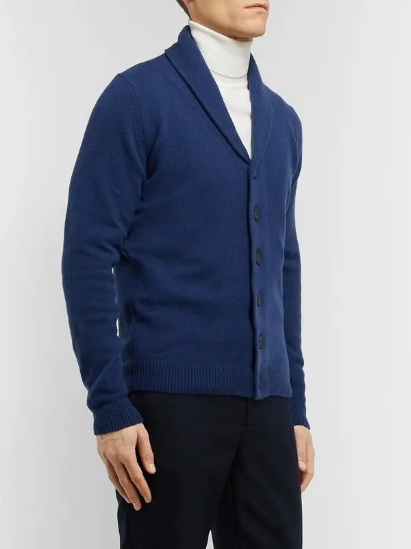 John Smedley Patterson Shawl-collar Merino Wool And Cashmere-blend Cardigan