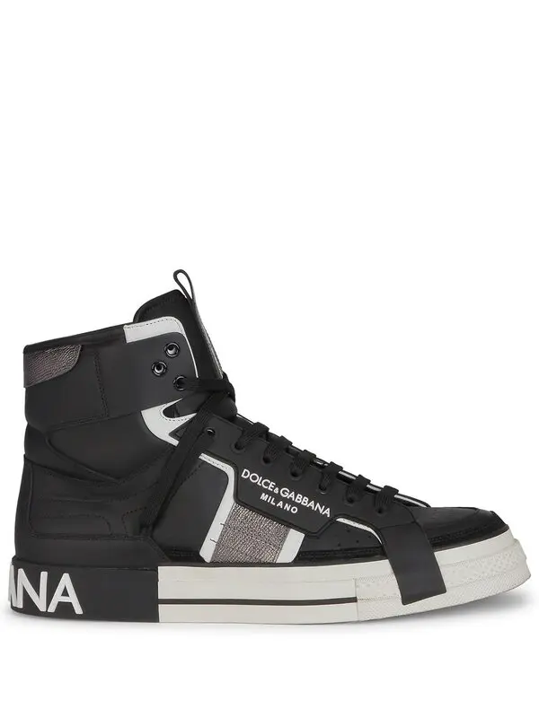 Dolce & Gabbana High-top Lace-up Sneakers - Black
